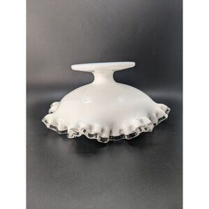Fenton | Dining | Fenton Silver Crest Compote Bowl White Milk Glass ...